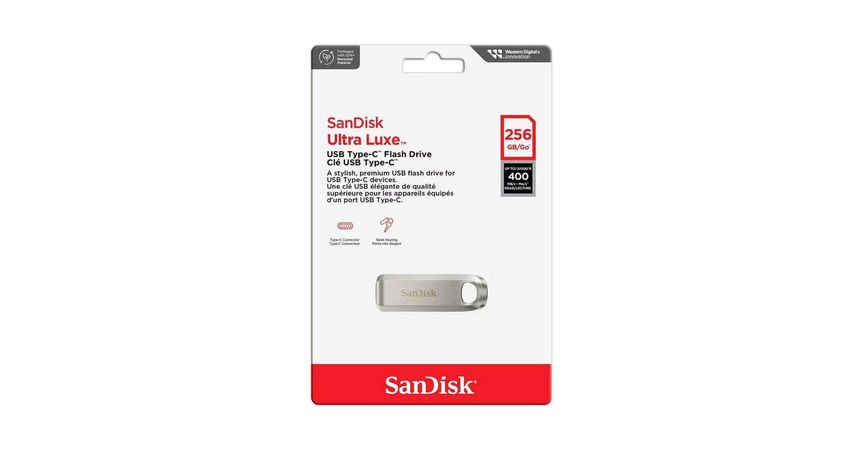 SanDisk Ultra Luxe USB pendrive 256GB USB 3.2 Gen 1 Type-C - ezüst