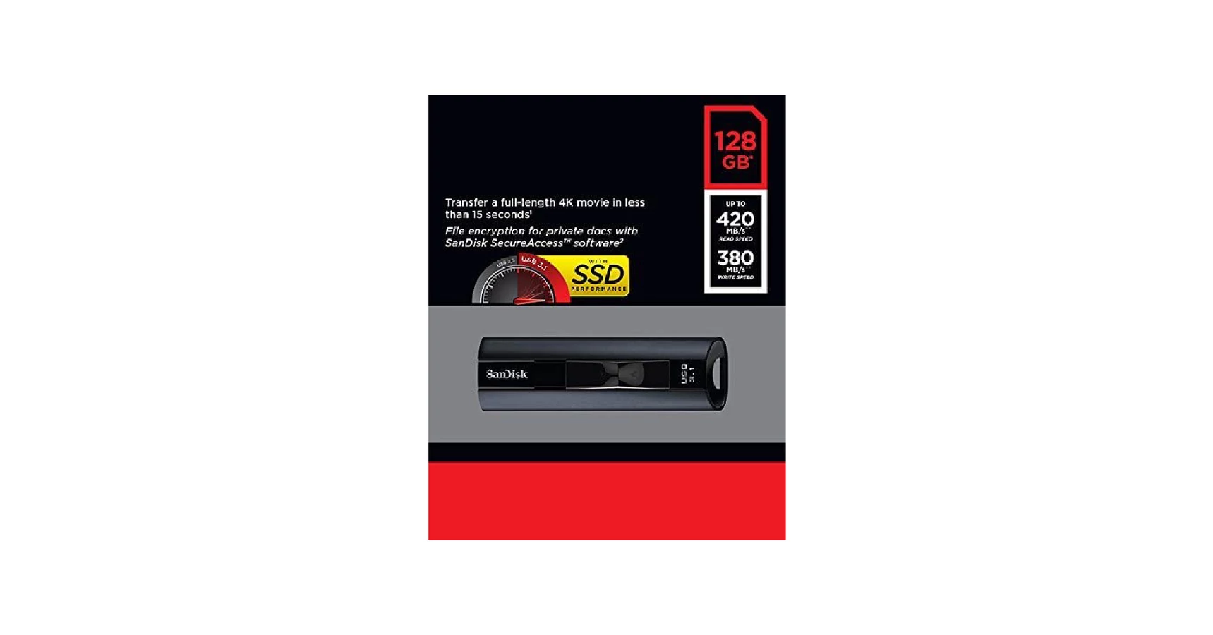 SanDisk Extreme PRO pendrive 128GB USB 3.2 - fekete