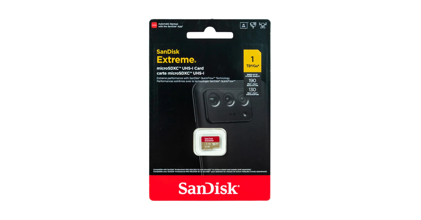 SanDisk Extreme Micro SDXC 1TB UHS-I U1 memóriakártya 190/130 MB/s ...