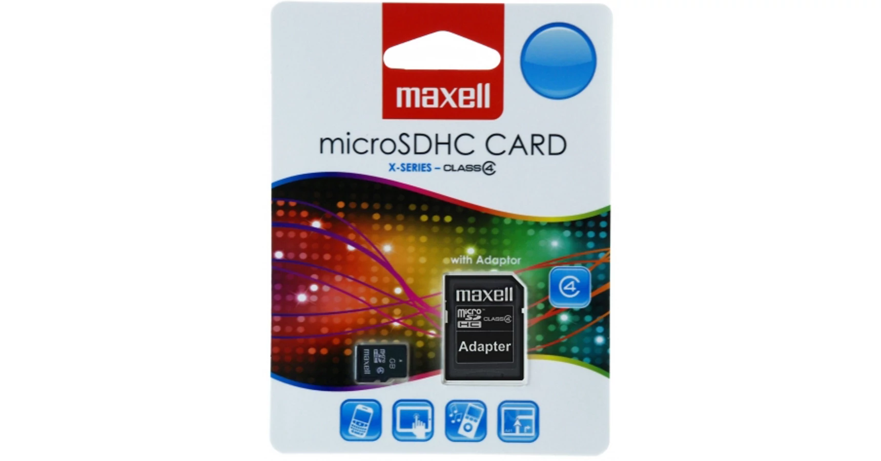 Maxell 8GB Micro SDHC Memóriakártya Class 4 + Adapter