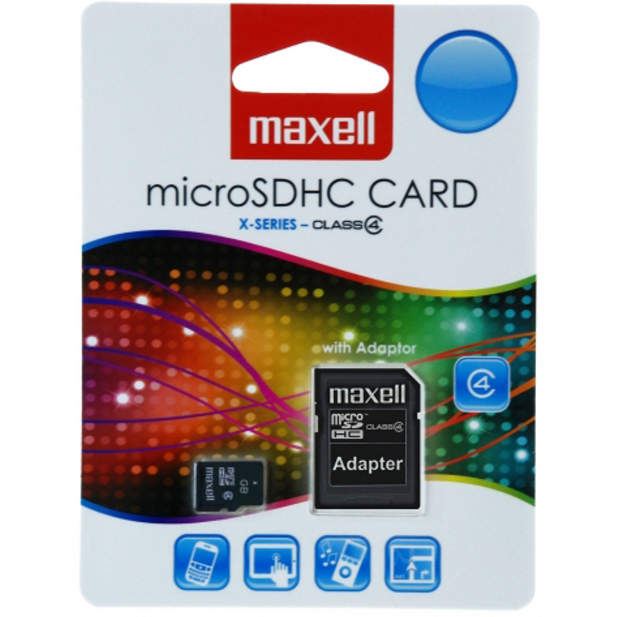 Maxell 8GB Micro SDHC Memóriakártya Class 4 + Adapter - DVDolcson.eu